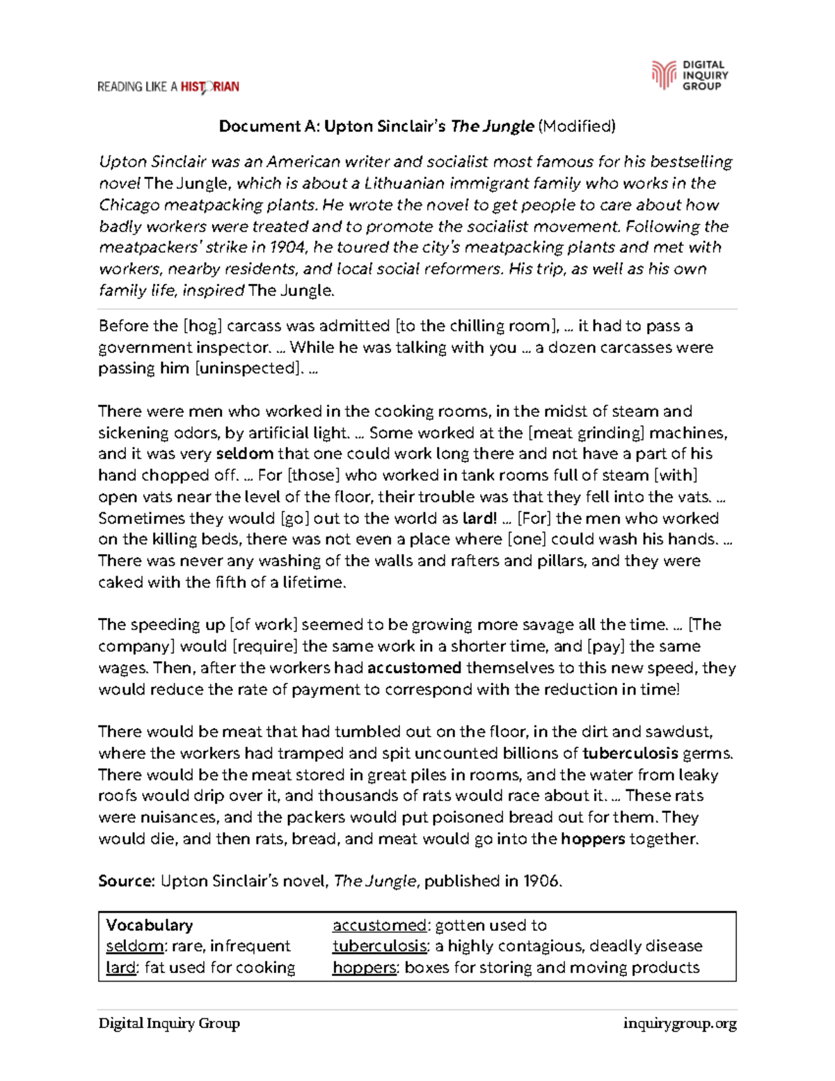 Upton Sinclair's The Jungle: Labor Rights & Ethics Analysis - Studocu