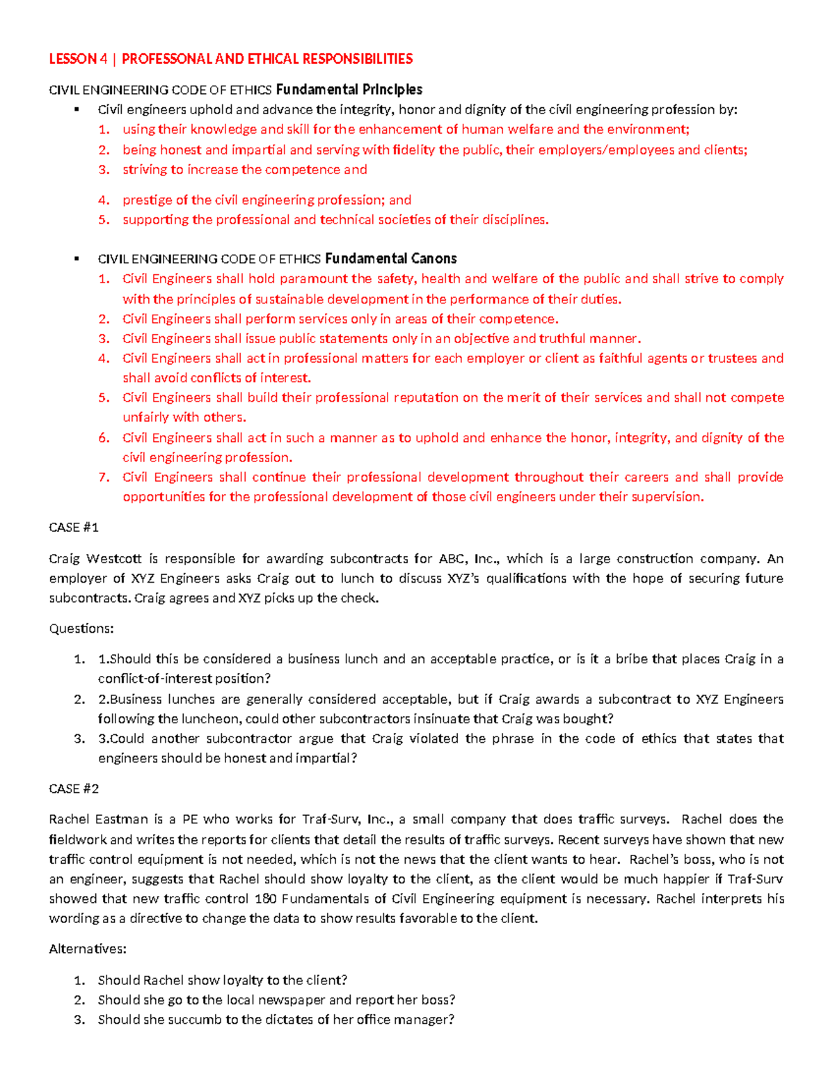 CENGR 101 | Lesson on Professional & Ethical Responsibilities in Civil ...