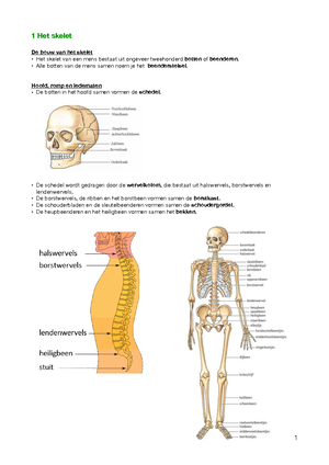 Samenvatting biologie - 1. Organen = deel van je lichaam met een ...