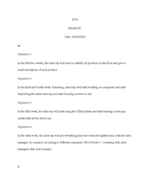 Task 3 - PASSED - WGU - Task 3 D353 Strategic Development A.) 1. The ...