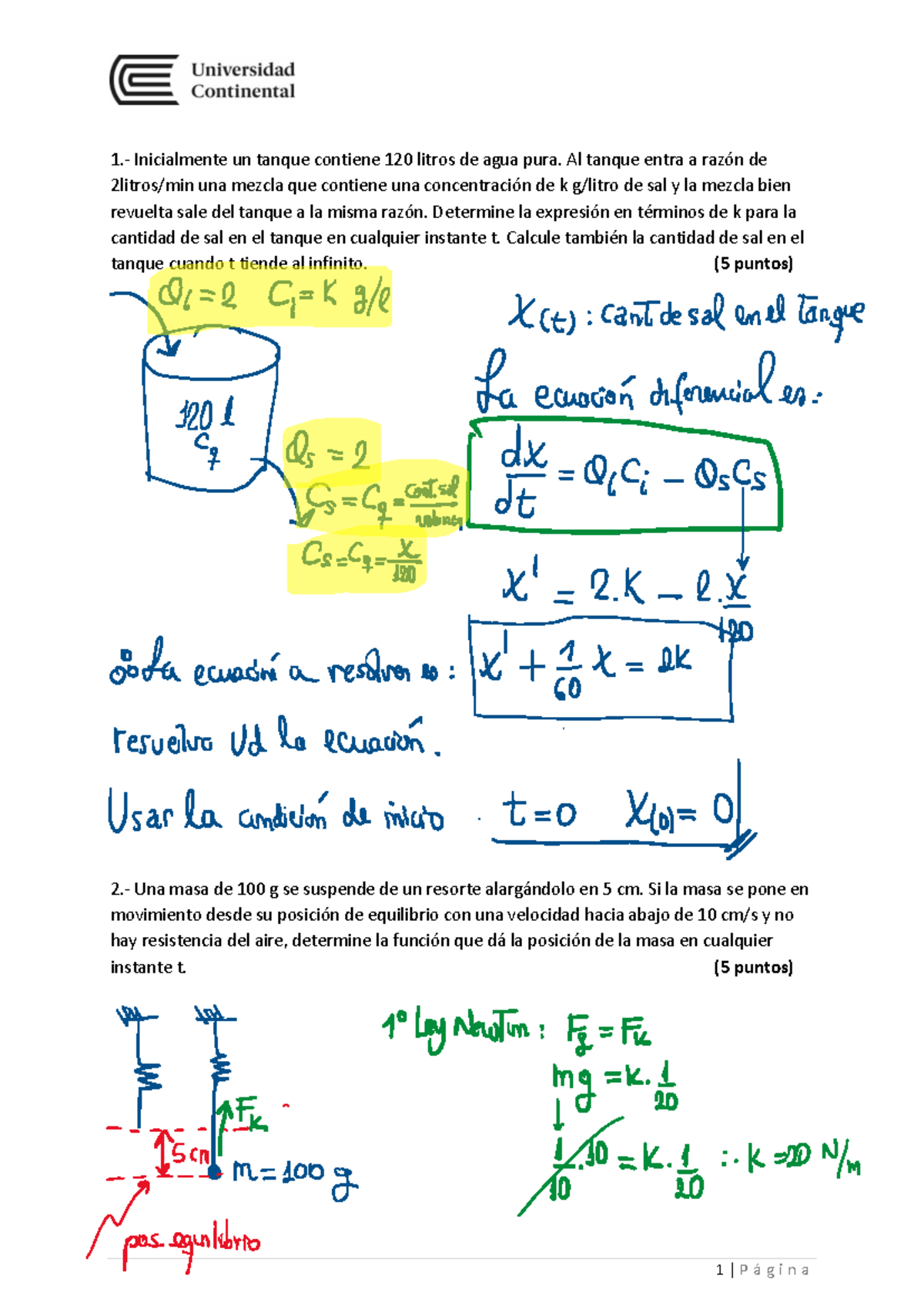 Ecuaciones Diferenciales - Evaluación Final (Cálculos y Ejercicios) - Studocu