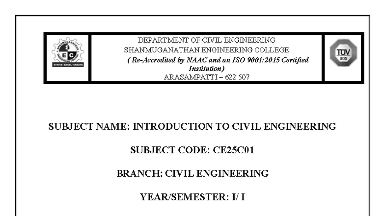 CE25C01 Introduction to Civil Engineering: Q&A for Slow Learners - Studocu