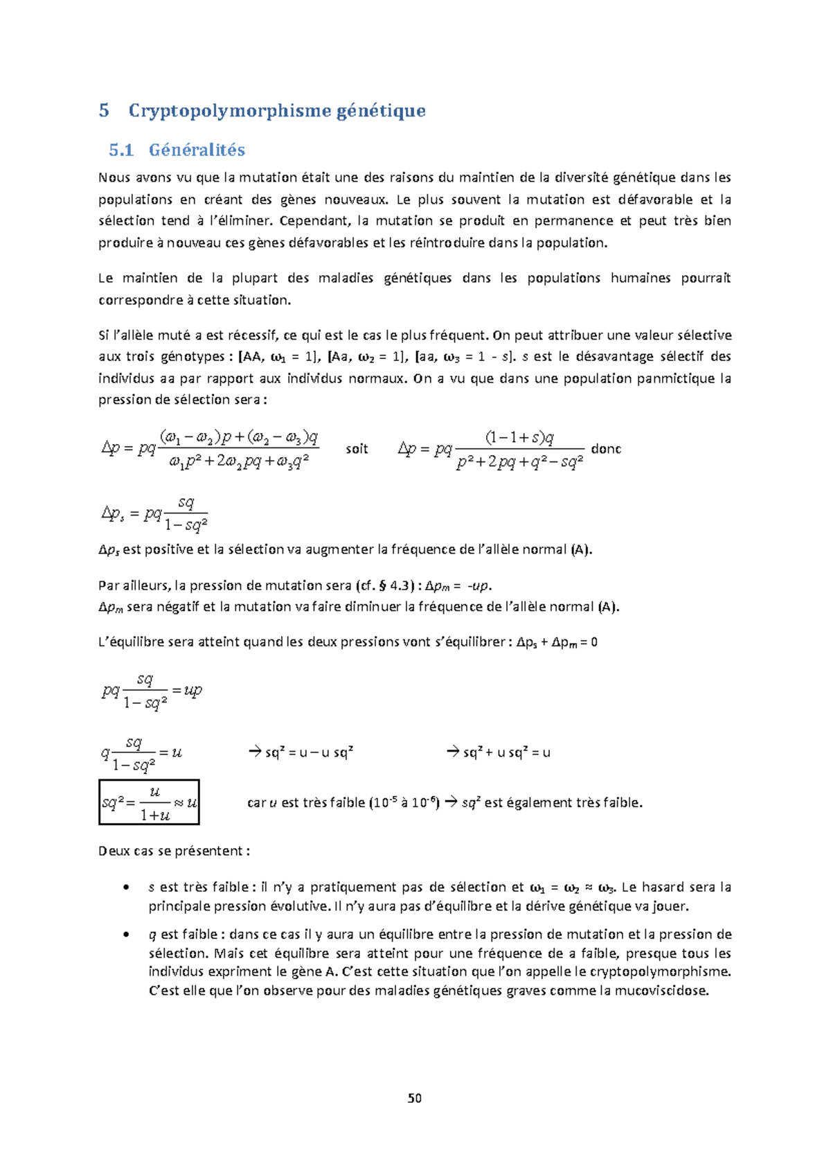 CM3 Polymorphisme Génétique et Cryptopolymorphisme Explications - Studocu