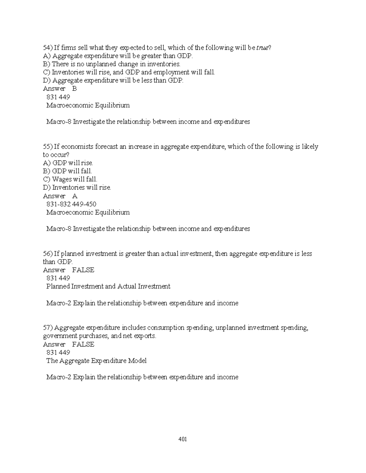 Macro Question Bank (MT+EXAM) 2021: Aggregate Expenditure Insights ...