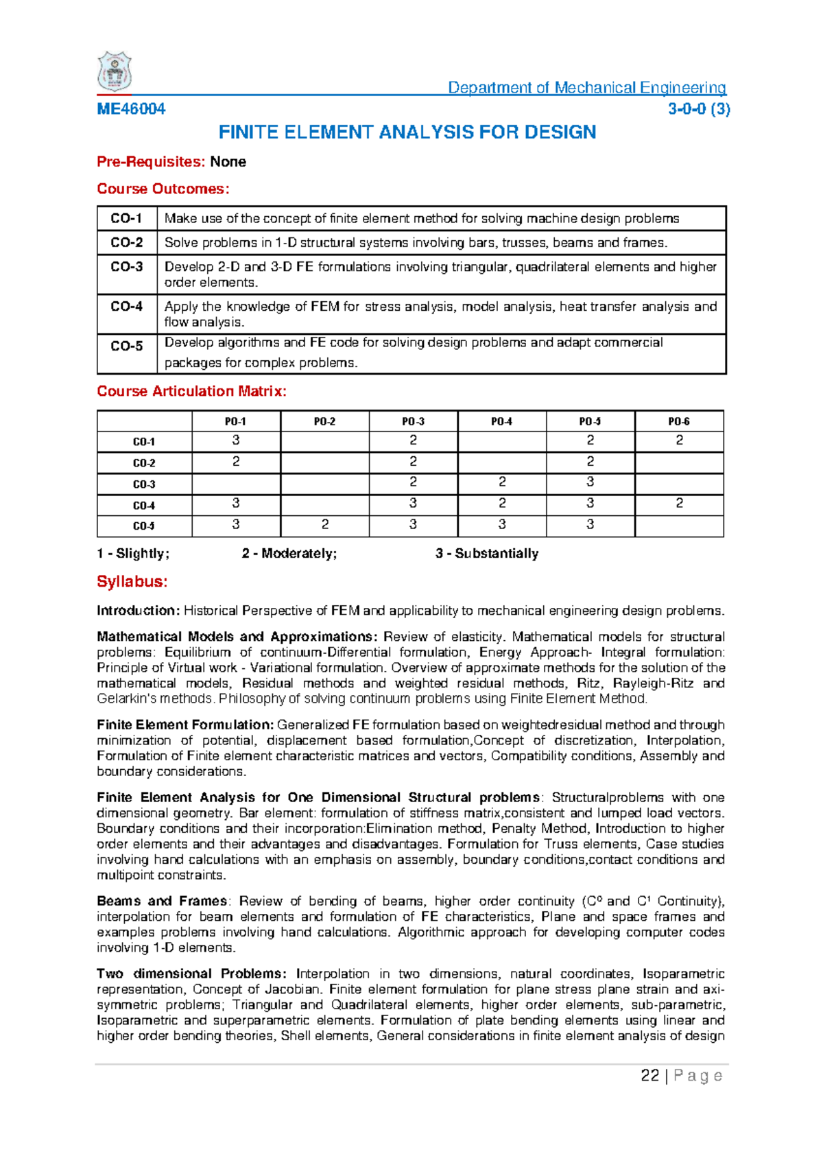 ME46004 - Finite Element Analysis for Design Overview - Studocu