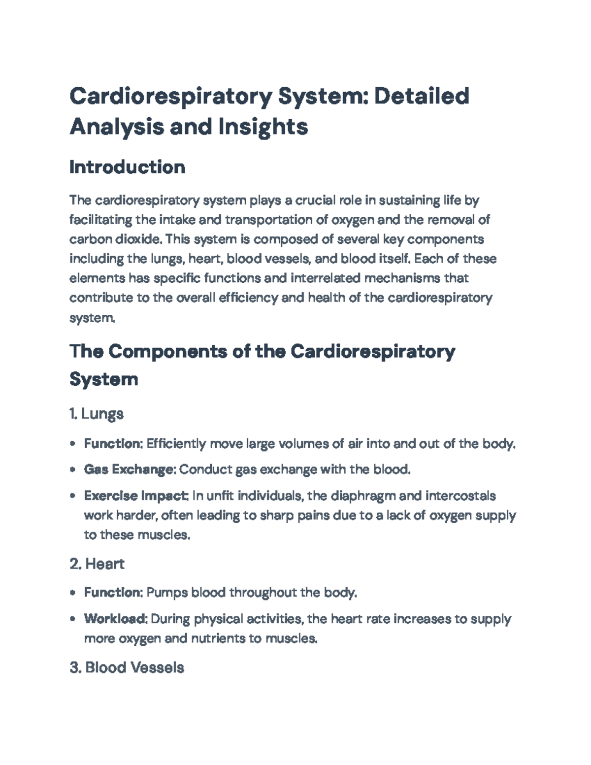 Cardiorespiratory System: Functions, Blood Pressure, and Health Insights - Cardiorespiratory ...