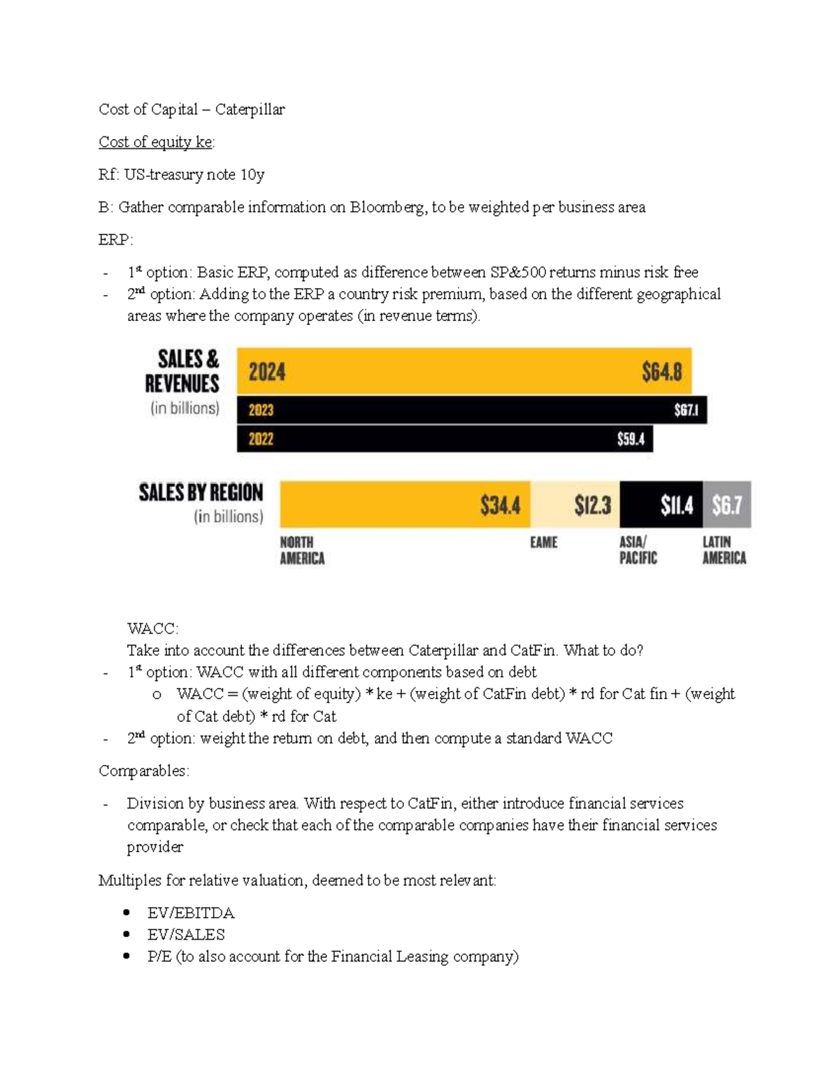 Cost of Capital Guidance for Caterpillar: WACC & ERP Analysis - Studocu