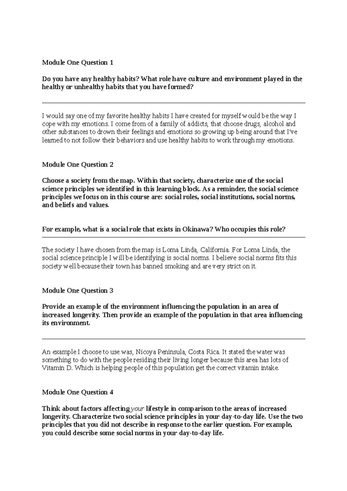 Module 1 Short Answer Response - Module One Question 1 Do you have any ...