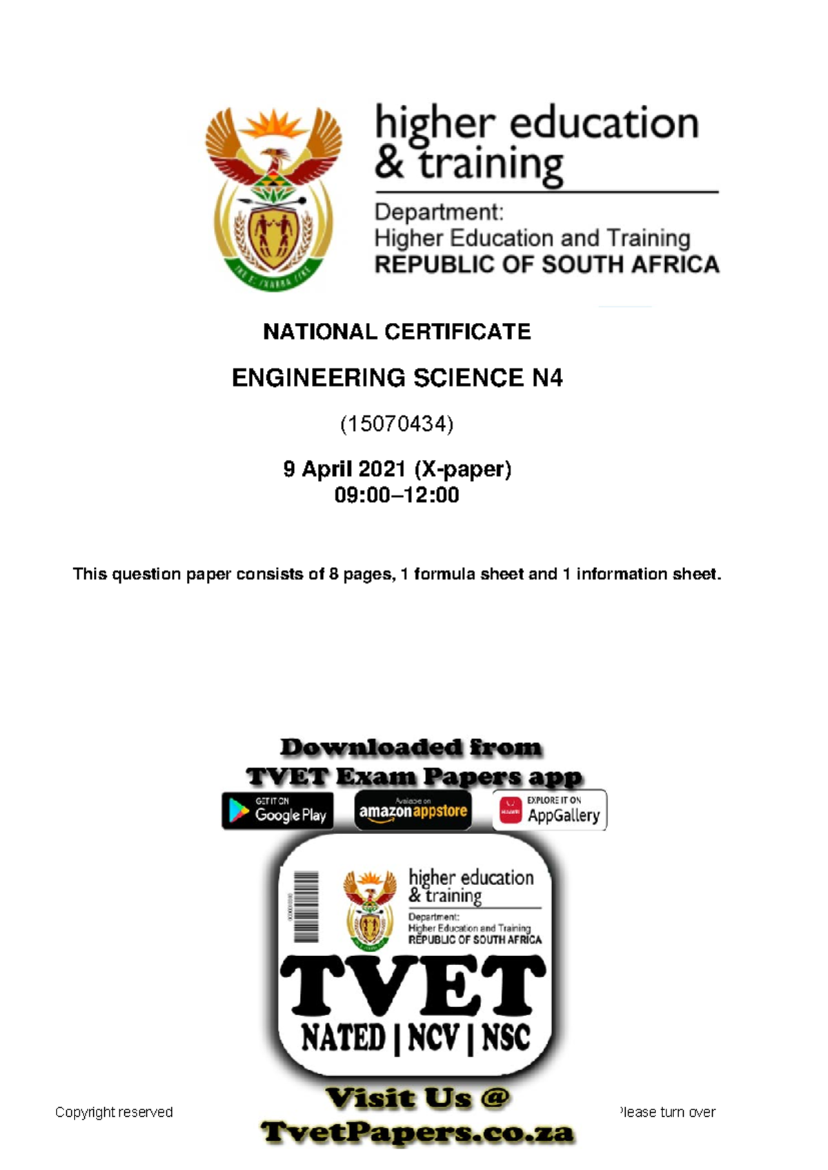 Engineering Science N4 April 2021 Exam Paper Review and Solutions - Studocu