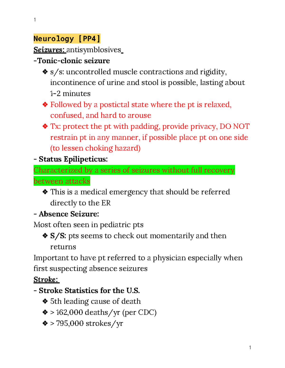Neurology and Stroke Overview: Seizures, Risk Factors, and Treatments ...