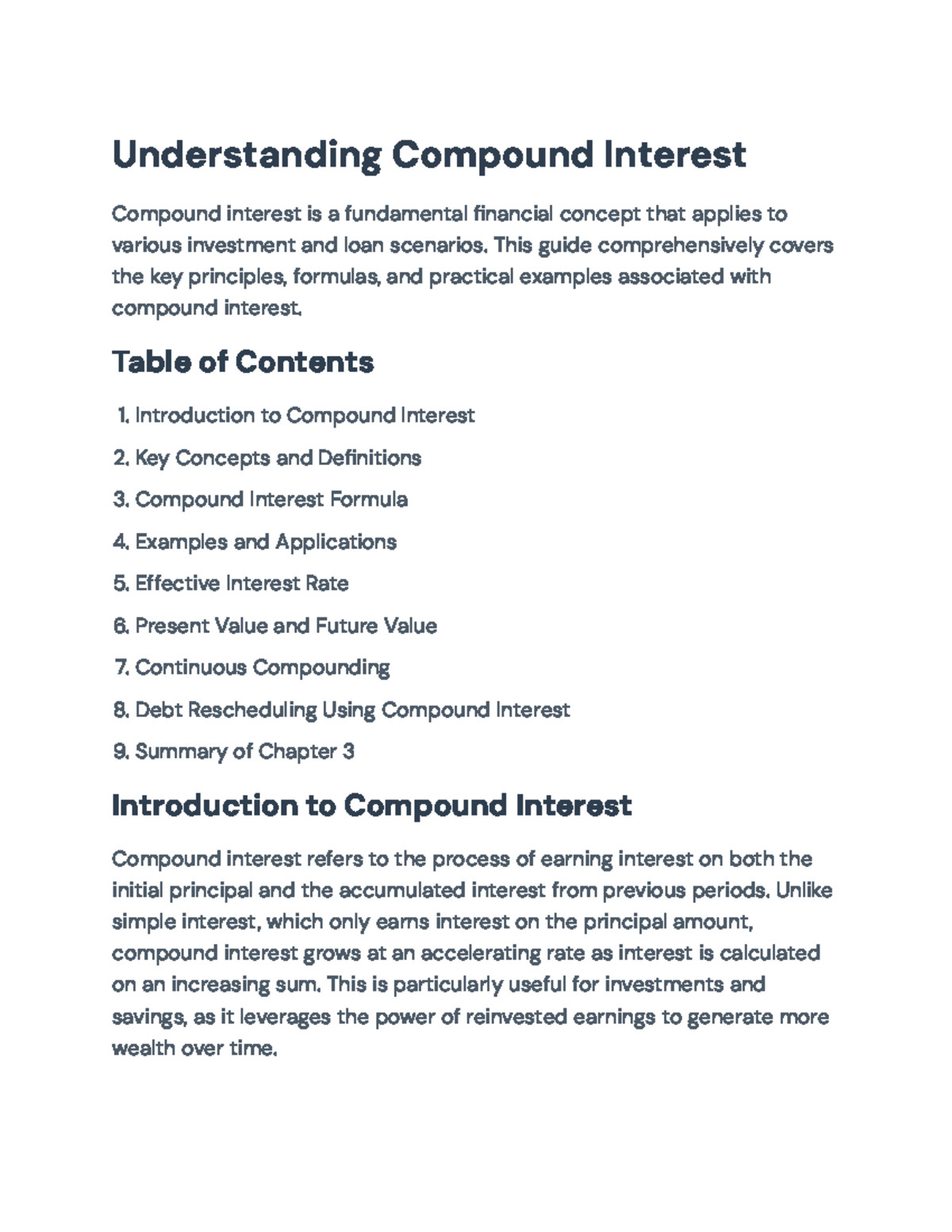 Understanding Compound Interest: Key Concepts and Applications ...