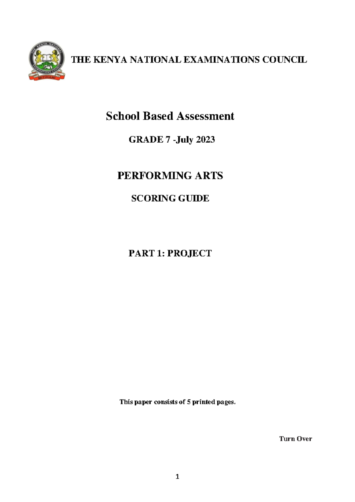 PFA 1 2023: Grade 7 Regular Rubric Scoring Guide for Project - Studocu