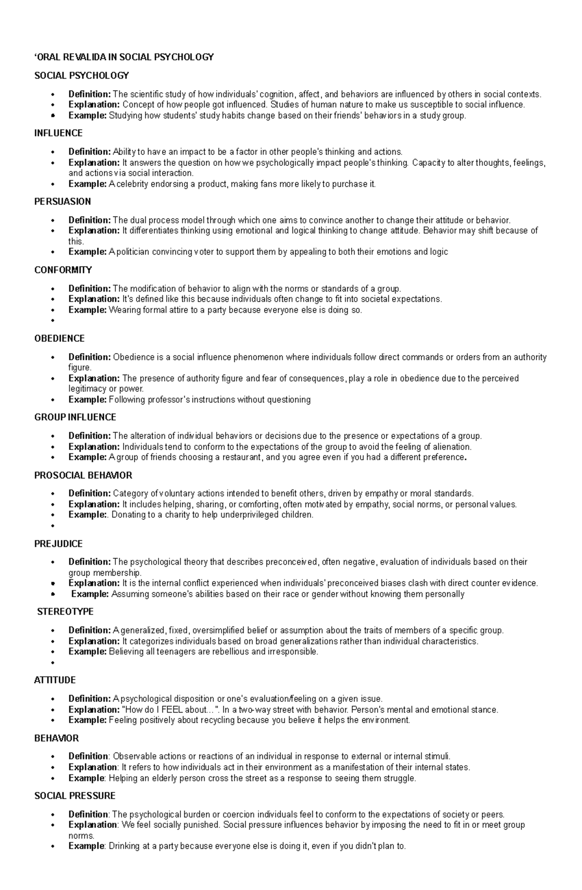 ORAL Revalida - ‘ORAL REVALIDA IN SOCIAL PSYCHOLOGY SOCIAL PSYCHOLOGY ...