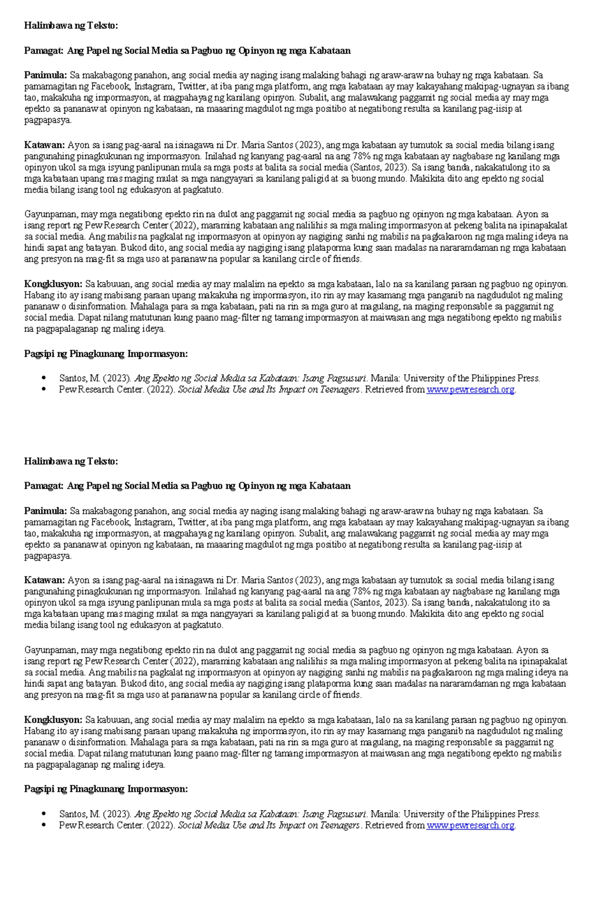 Aralin 3 Sintesis/Synthesis - Pagsulat sa Filipino sa Piling Larangan ...