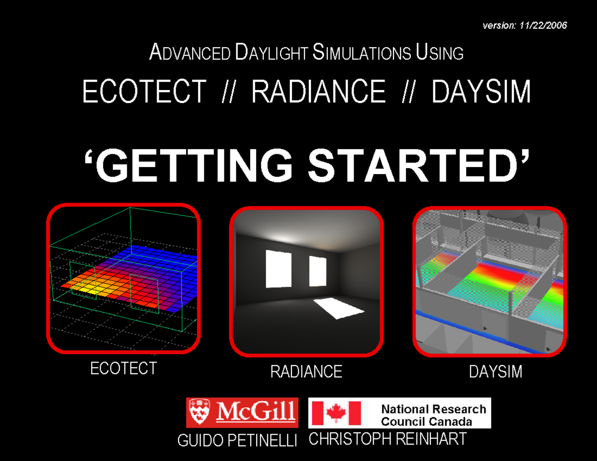 Advanced Daylight Simulations with ECOTECT, RADIANCE & DAYSIM - Studocu