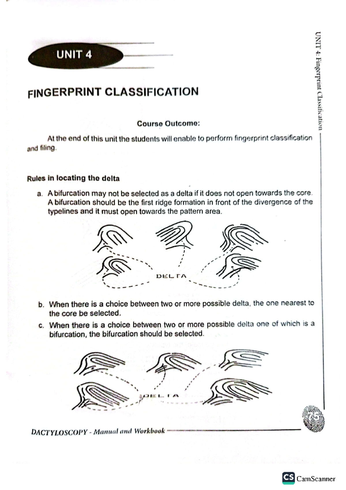Rules for Locating Delta in Fingerprint Classification (DACTYLOSCOPY CS ...