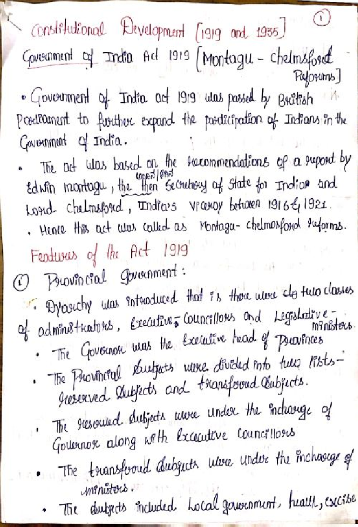 Constitutional Development: Government of India Acts 1919 & 1935 ...