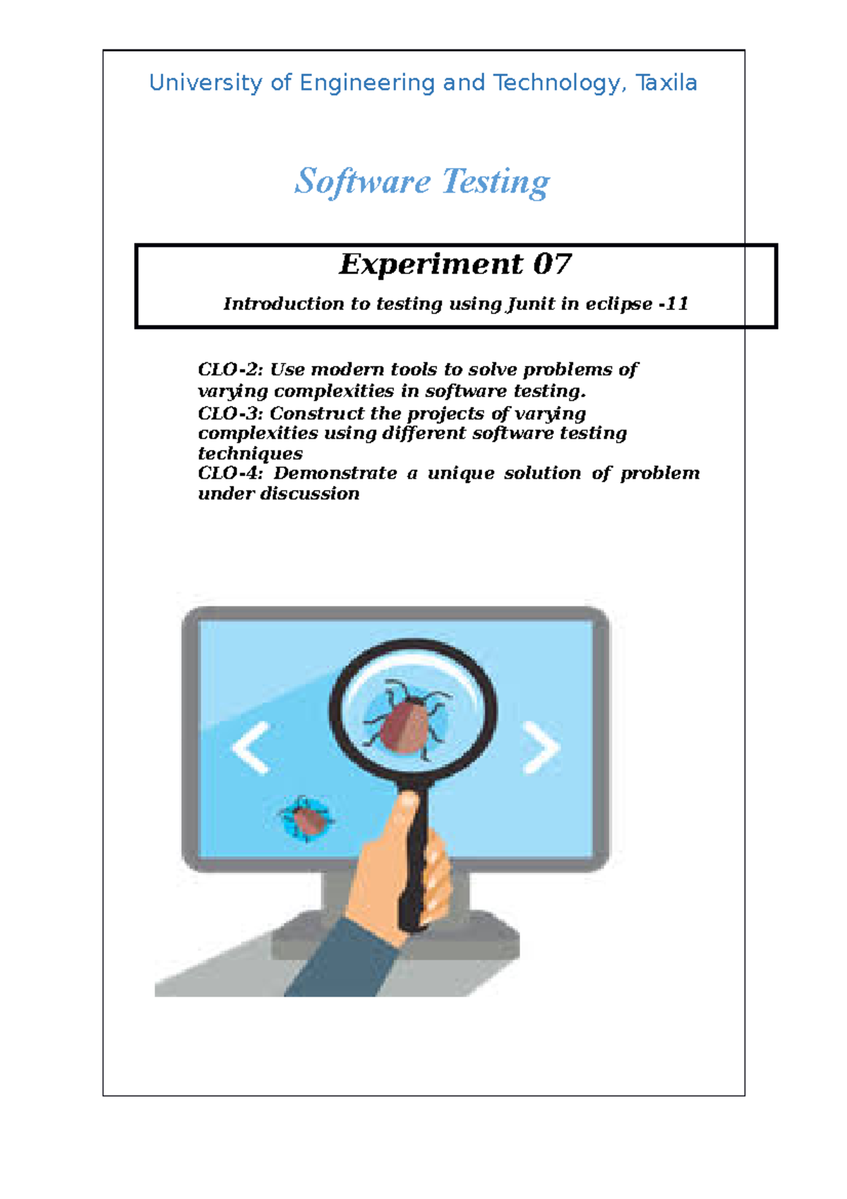 ST LAB 7 - Lab Manual of software testing - University of Engineering ...