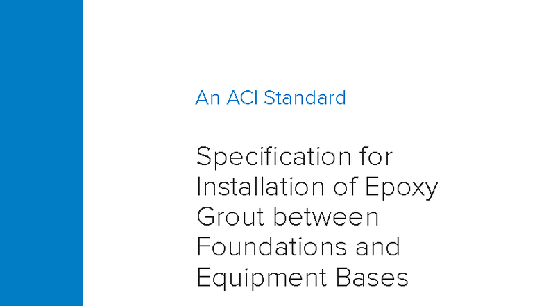 ACI 3515: Specification for Epoxy Grout Installation Between ...