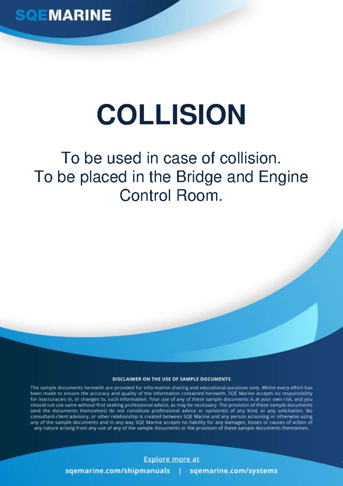 COLLISION Guidelines for Bridge & Engine Control Room Use - Studocu