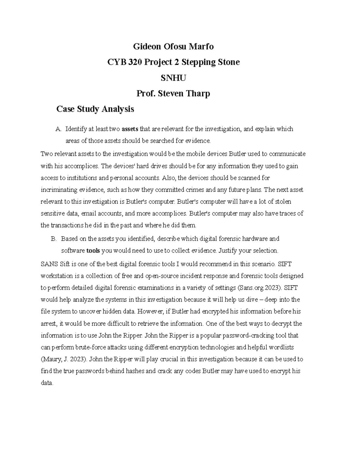 CYB 320 Project 2 Stepping Stone Gideon Marfo - Gideon Ofosu Marfo CYB ...