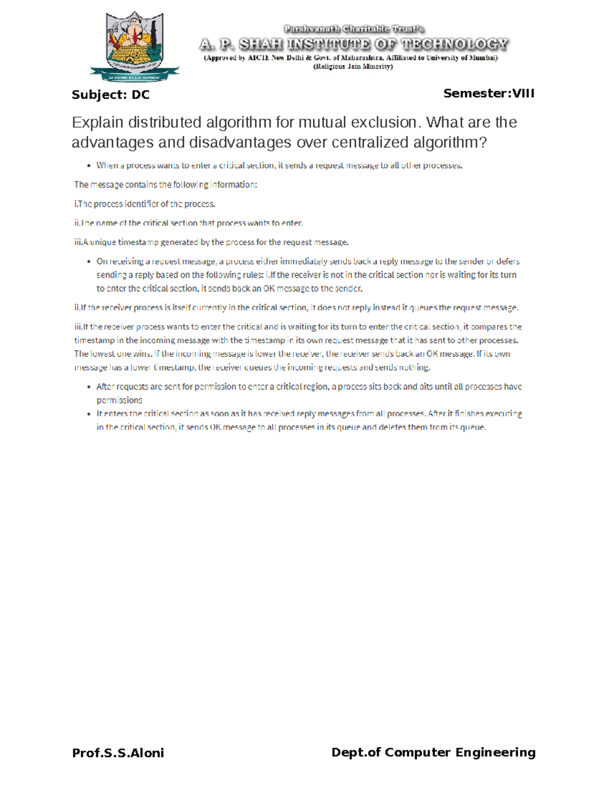 Types of Mutual exclusion algorithm - Computer engineering - Explain ...