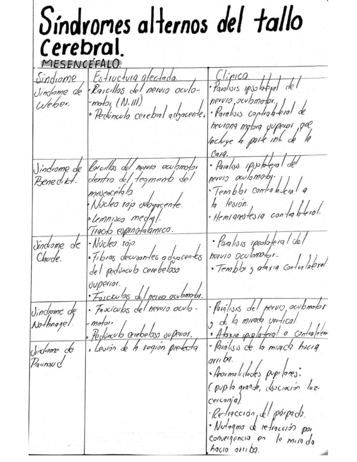 Sindromes Alternos del Tallo Cerebral - Mesencefalo y Puente de Varolio ...