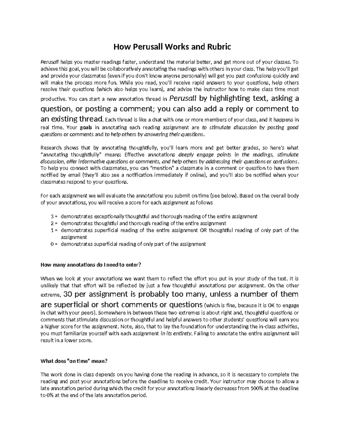 How Perusall Works: Collaborative Annotation Insights and Guidelines ...