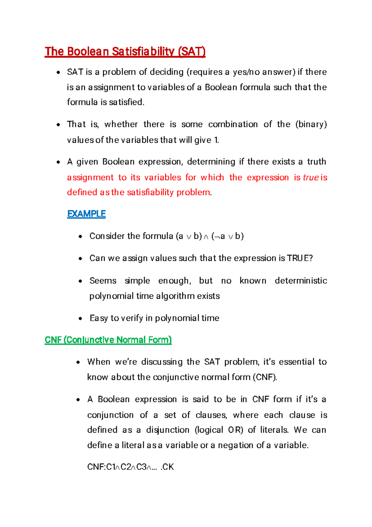 SAT Theorem: Understanding Boolean Satisfiability Problems - Studocu