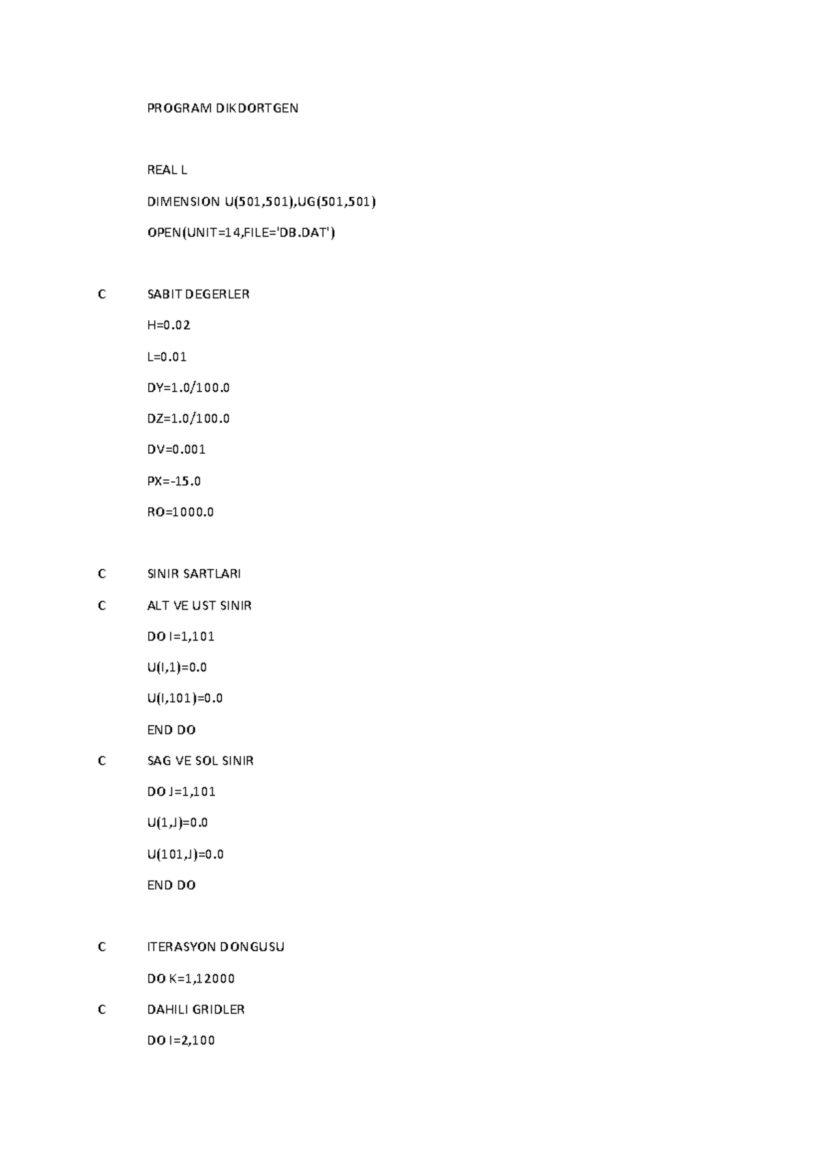 Final Exam Program DIKDORTGEN and CAR for Fluid Dynamics - Studocu