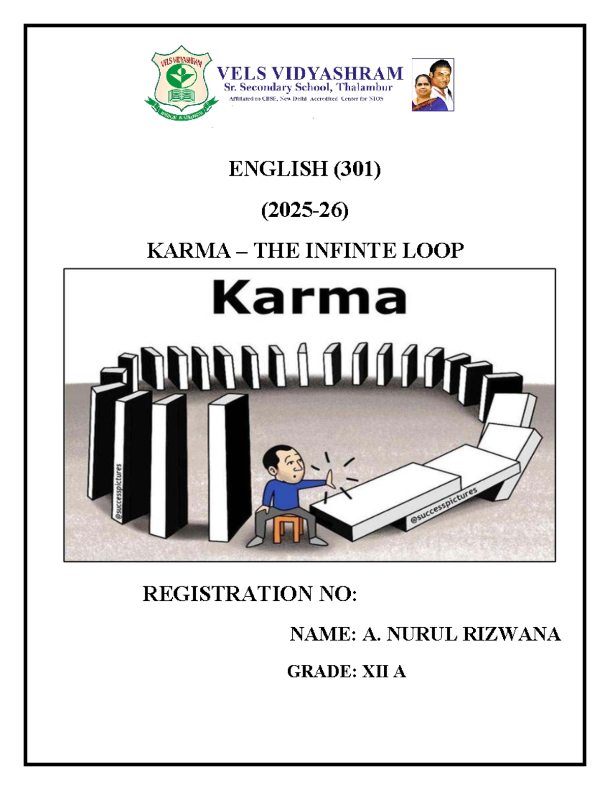 Class 12 English Project: Karma - The Infinite Loop Analysis - Studocu