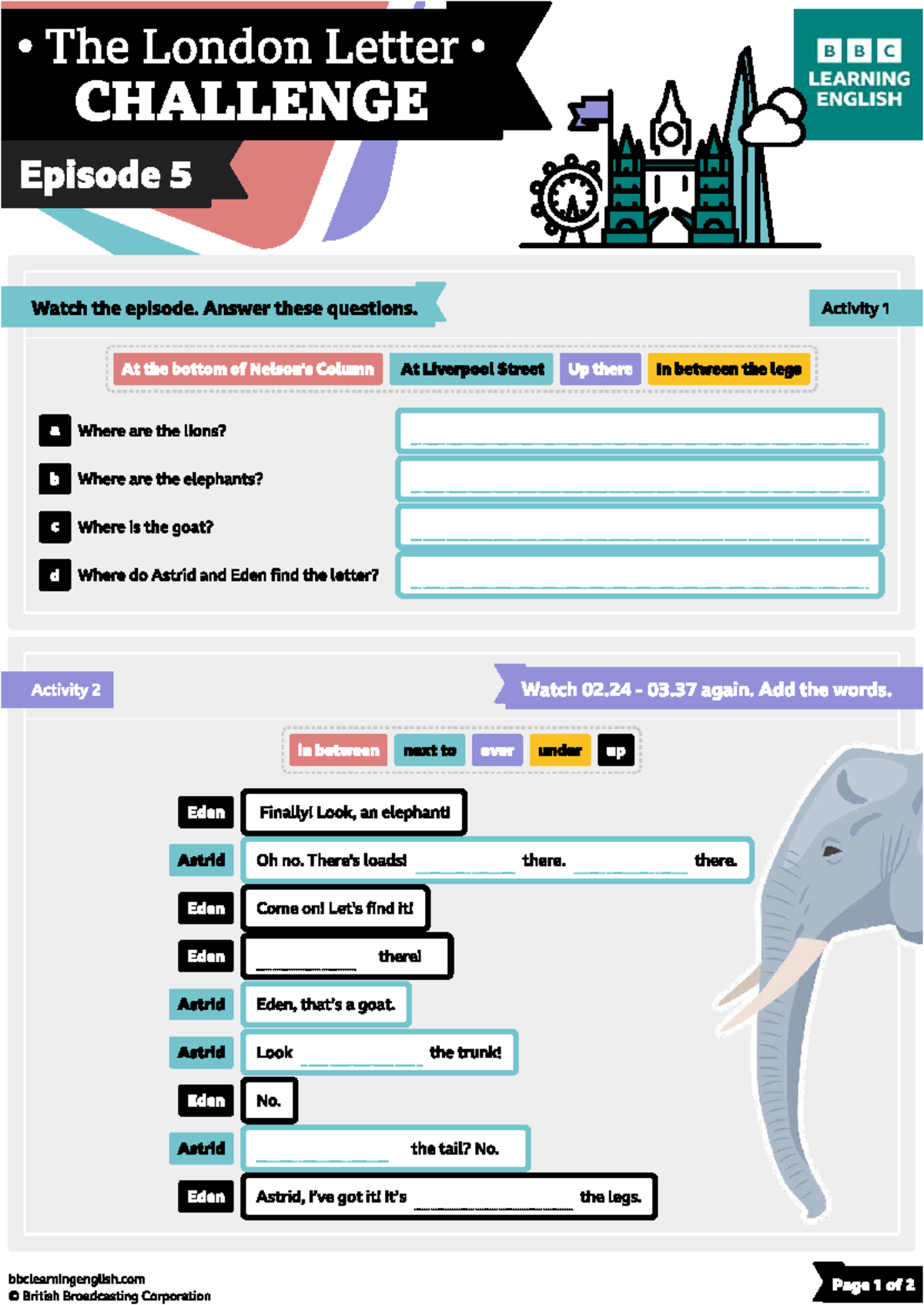 TLLC Episode 5 Worksheet: Activities and Questions - Studocu