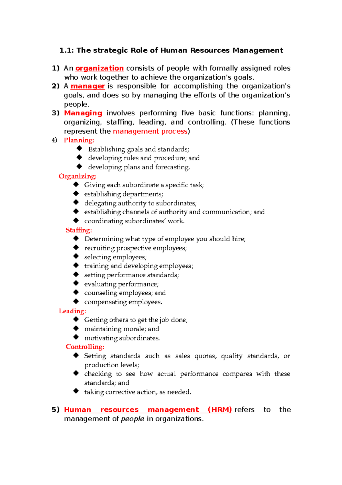 HRM 200-Module 1 - Lecture notes 1 - 1: The strategic Role of Human ...