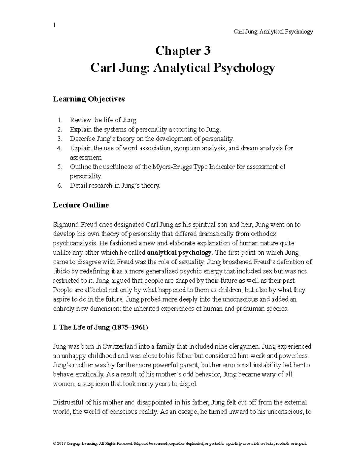 Psych 2163 - Unit 1 - Chapter 3: Carl Jung’s Analytical Psychology ...