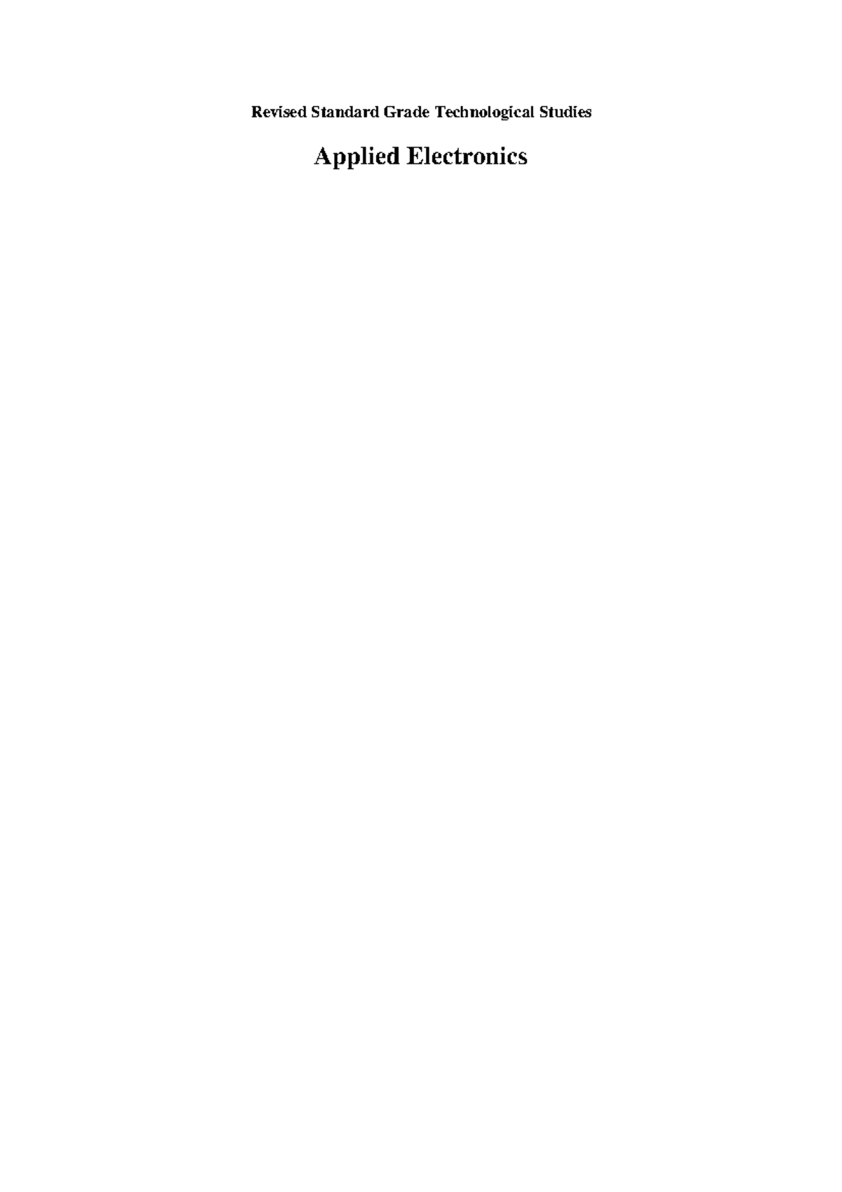 Applied Electronics Notes - Revised Standard Grade Technological ...