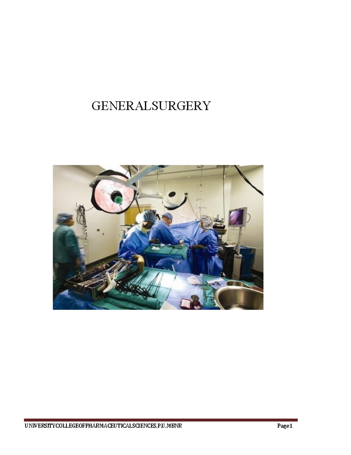 General Surgery Overview: Key Concepts and Procedures (PHAR 101) - Studocu