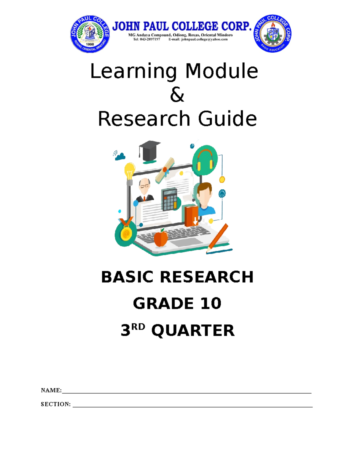 Research Guide for G10 - 3rd Quarter MELC Learning Module - Studocu