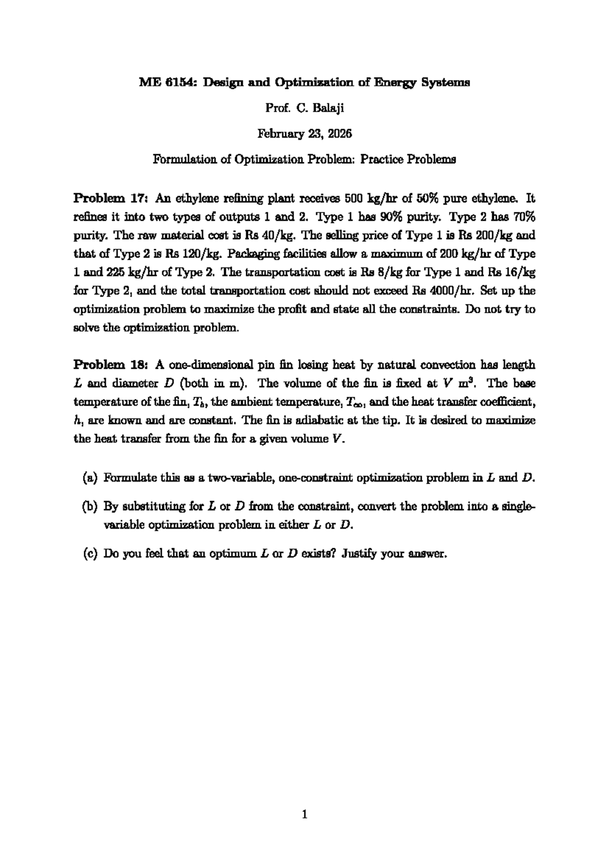 ME 6154: Optimization Problems in Energy Systems - Practice Set 17-18 ...