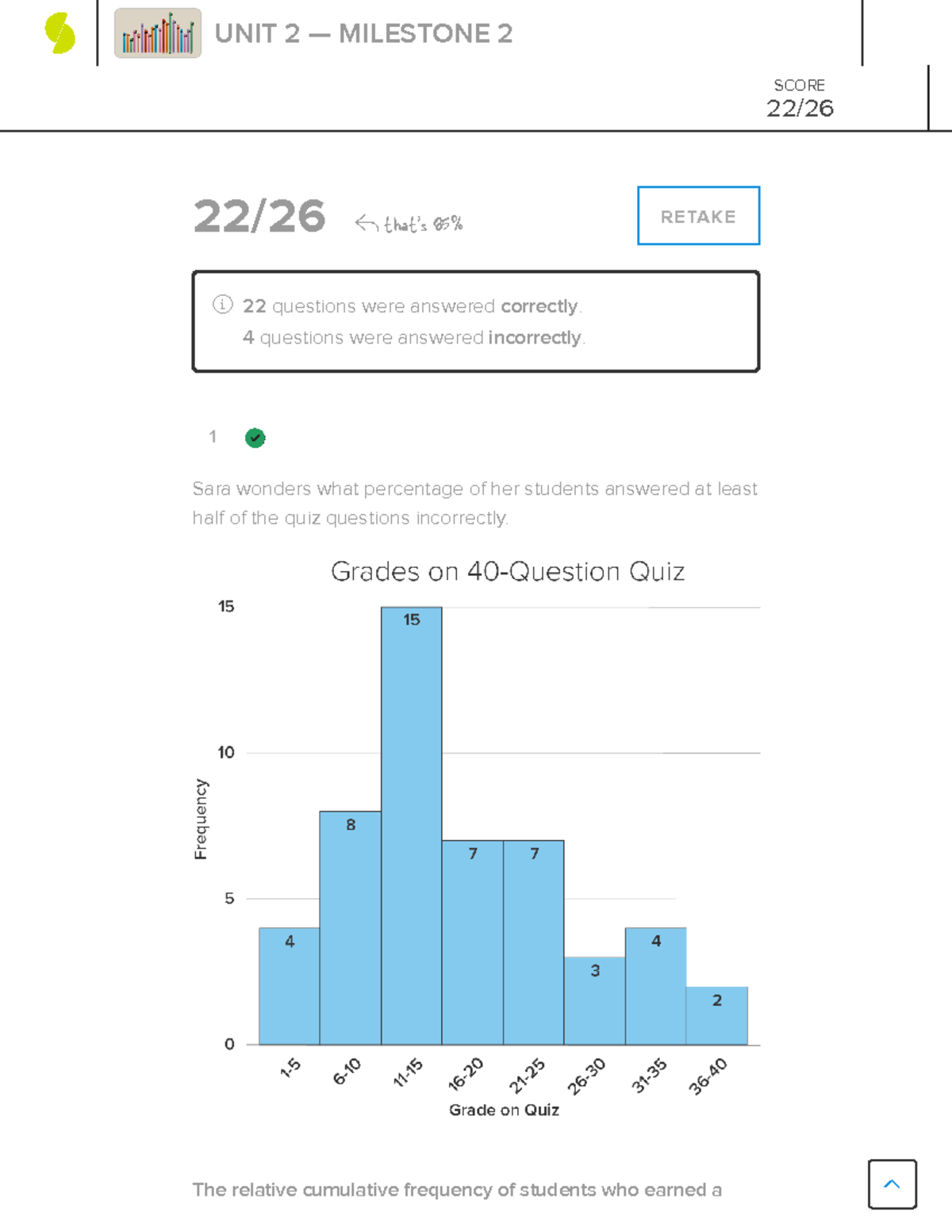 Unit 2 Milestone 2: Cumulative Frequency & Data Analysis Concepts - Studocu