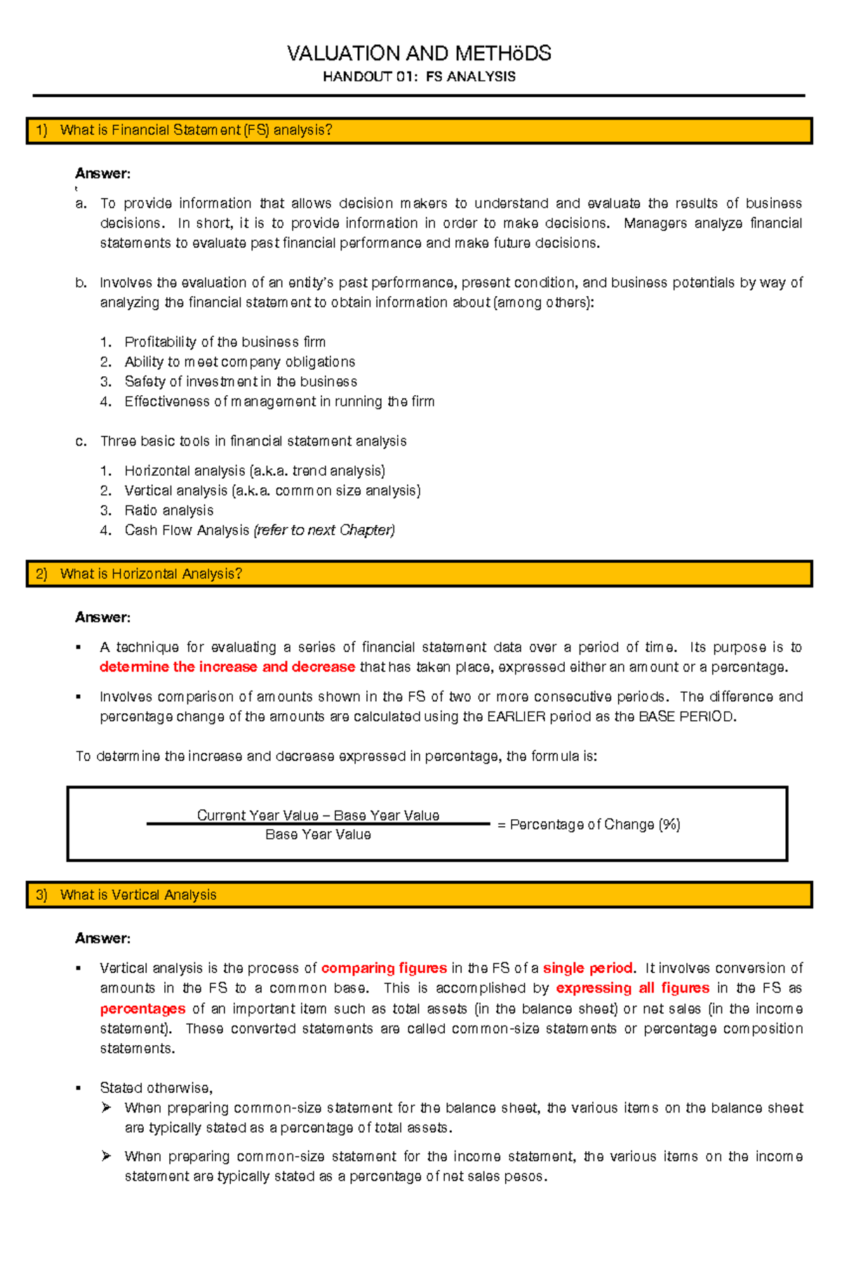 472808532 01 FS Analysis: Valuation Methods and Tools Explained - Studocu