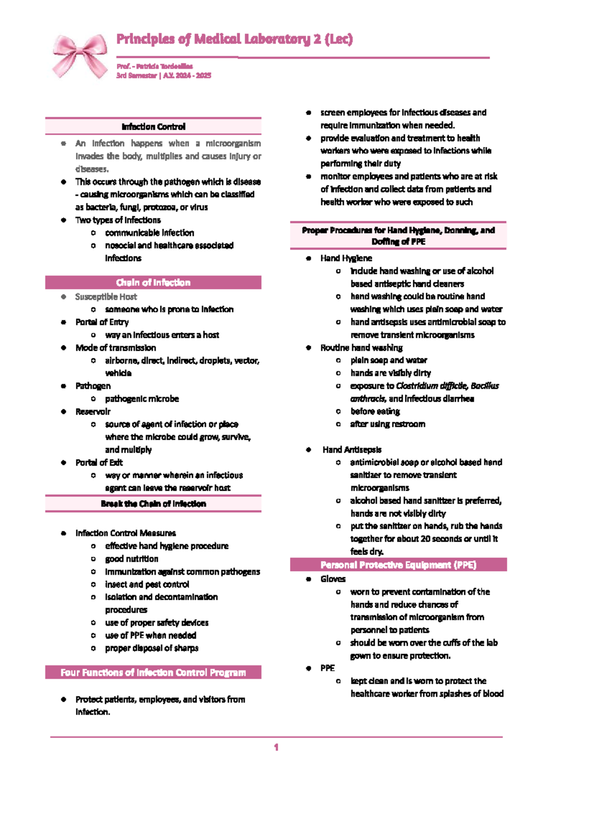 PMLS 2 Lesson 1: Hand Hygiene & Infection Control Essentials - Studocu