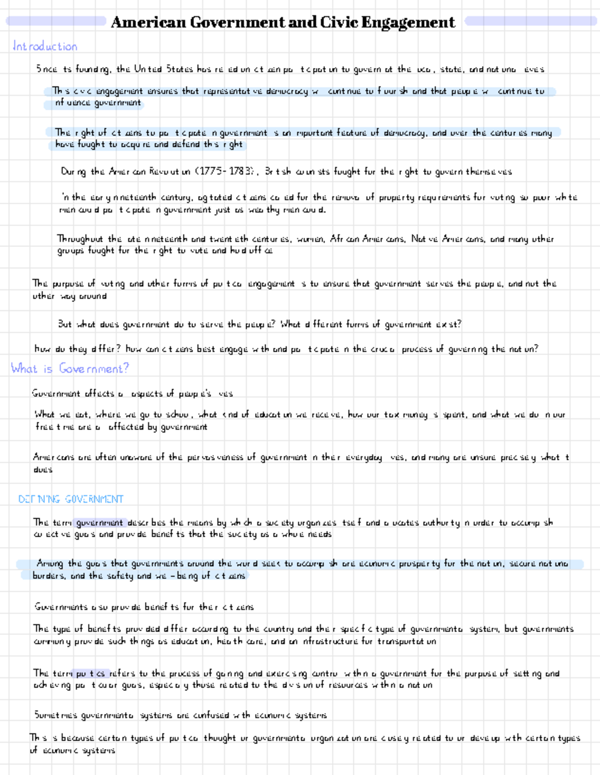 American Government and Civic Engagement Part 1 - American Government ...