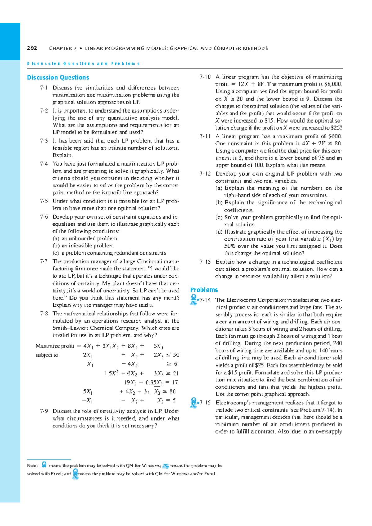 Problems & Solutions for Chap 7 Linear Programming (Course Code: LP-101 ...