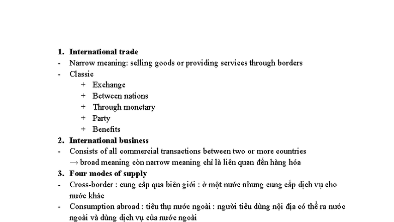 KDQT - Lessons on International Trade and Business Concepts - Studocu
