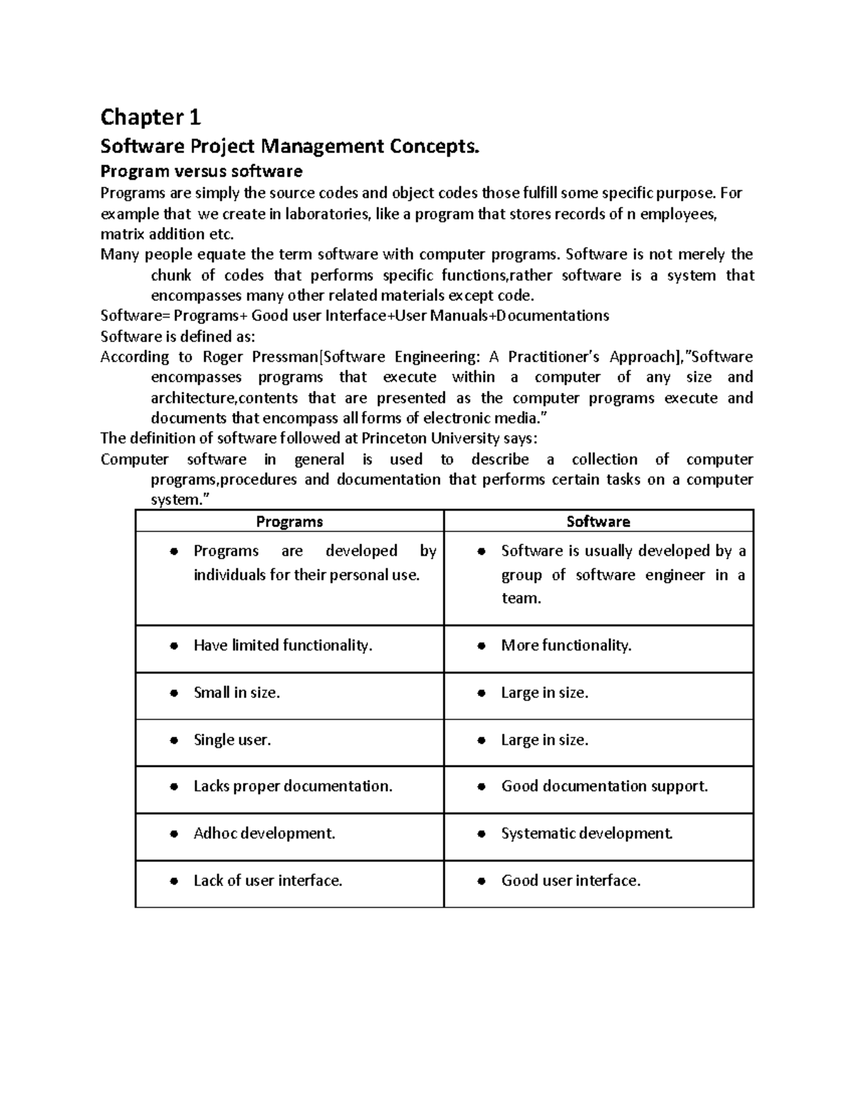 Chapter 1 & 2 Software Engineering Fundamentals Notes - Studocu