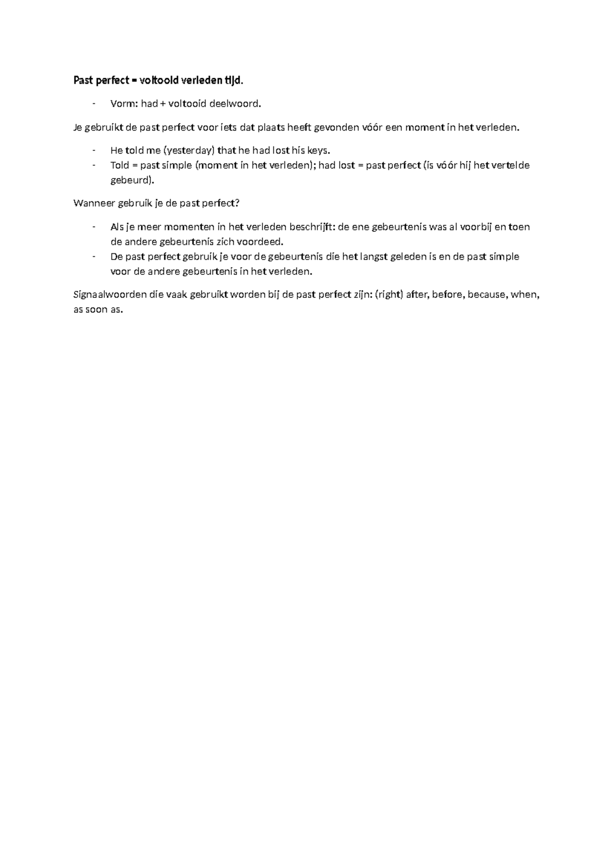 Engels Grammatica: Past Perfect, Present Simple & Future Tenses ...