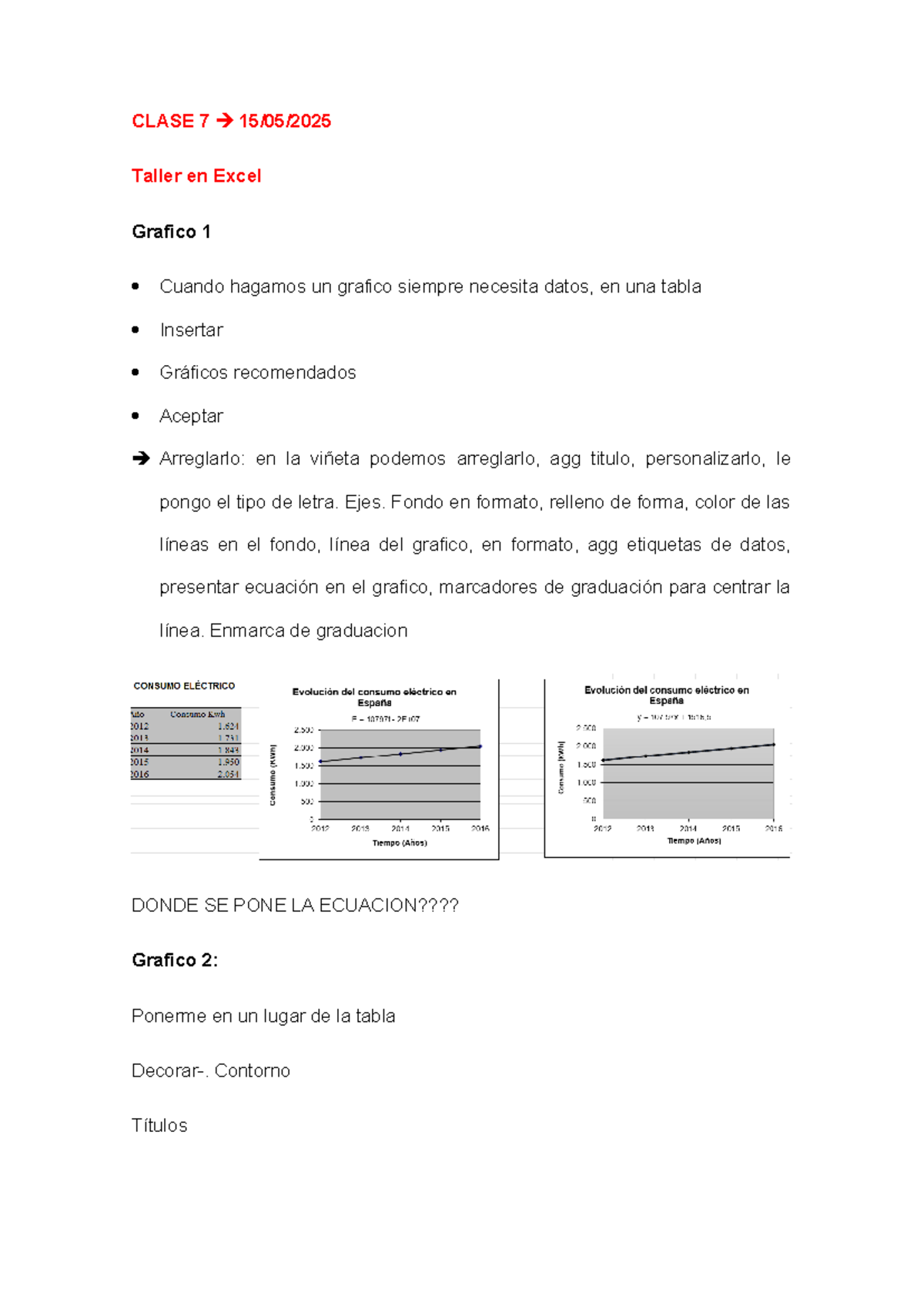 Clase 7 - Taller de Excel: Creación y Personalización de Gráficos - Studocu