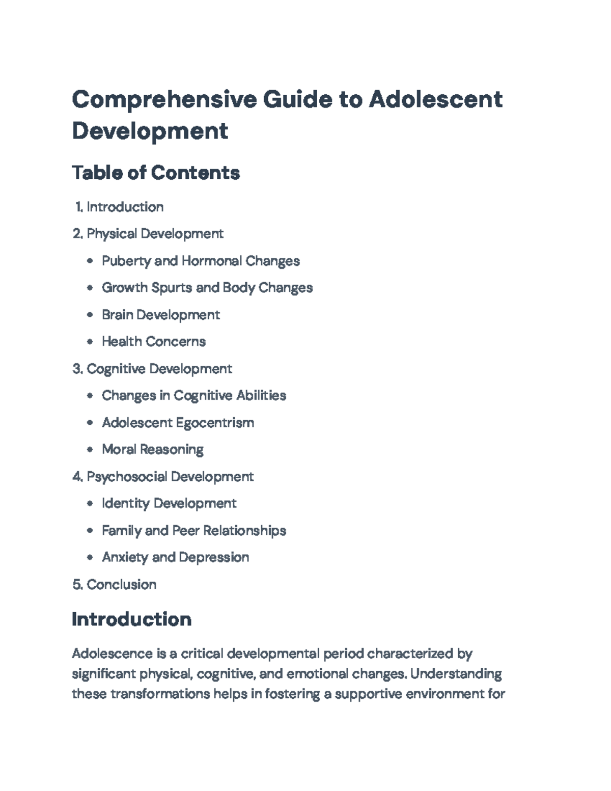 Comprehensive Guide to Adolescent Development (Course Code ...