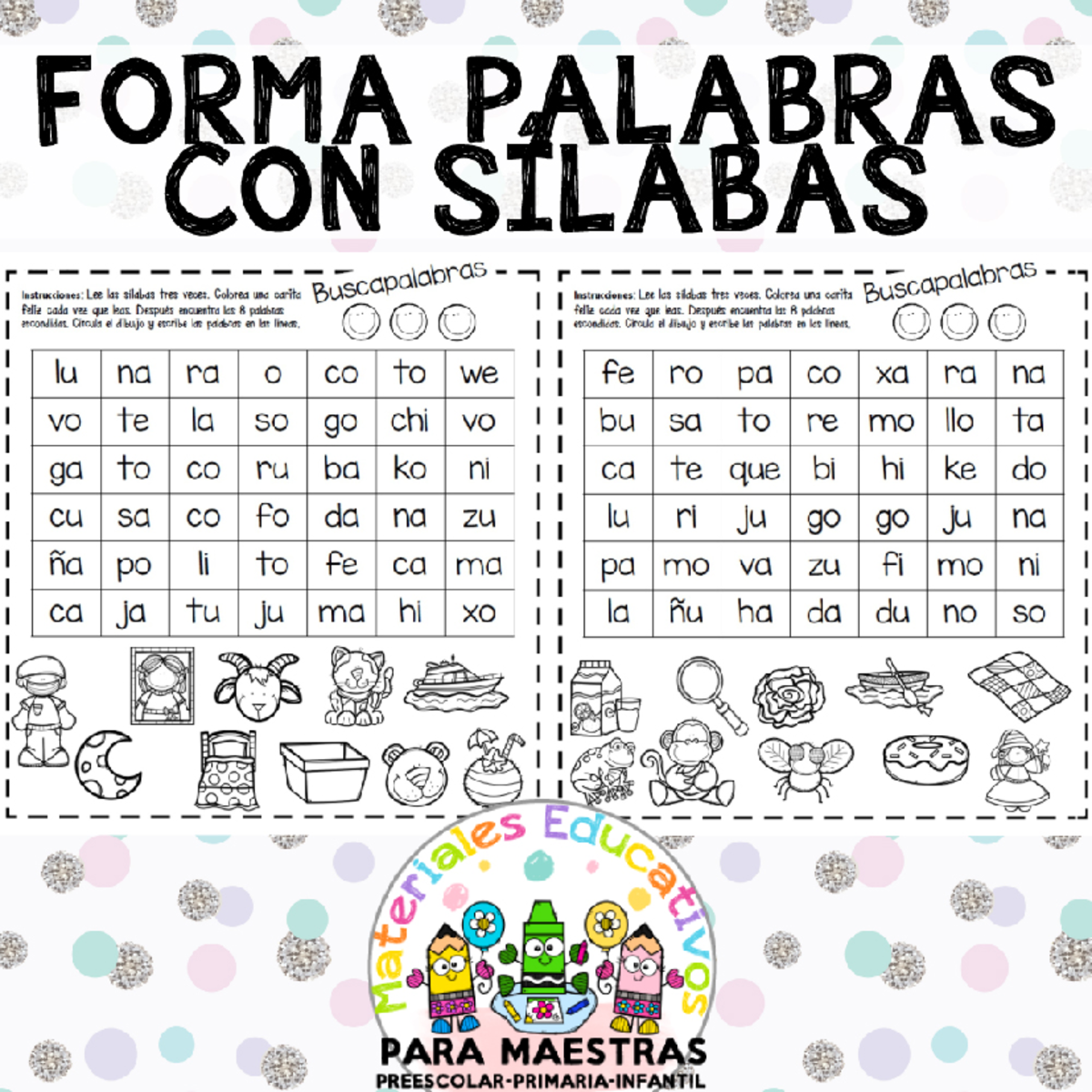 Palabras con Sílabas: Actividades y Buscapalabras para Maestras - Studocu