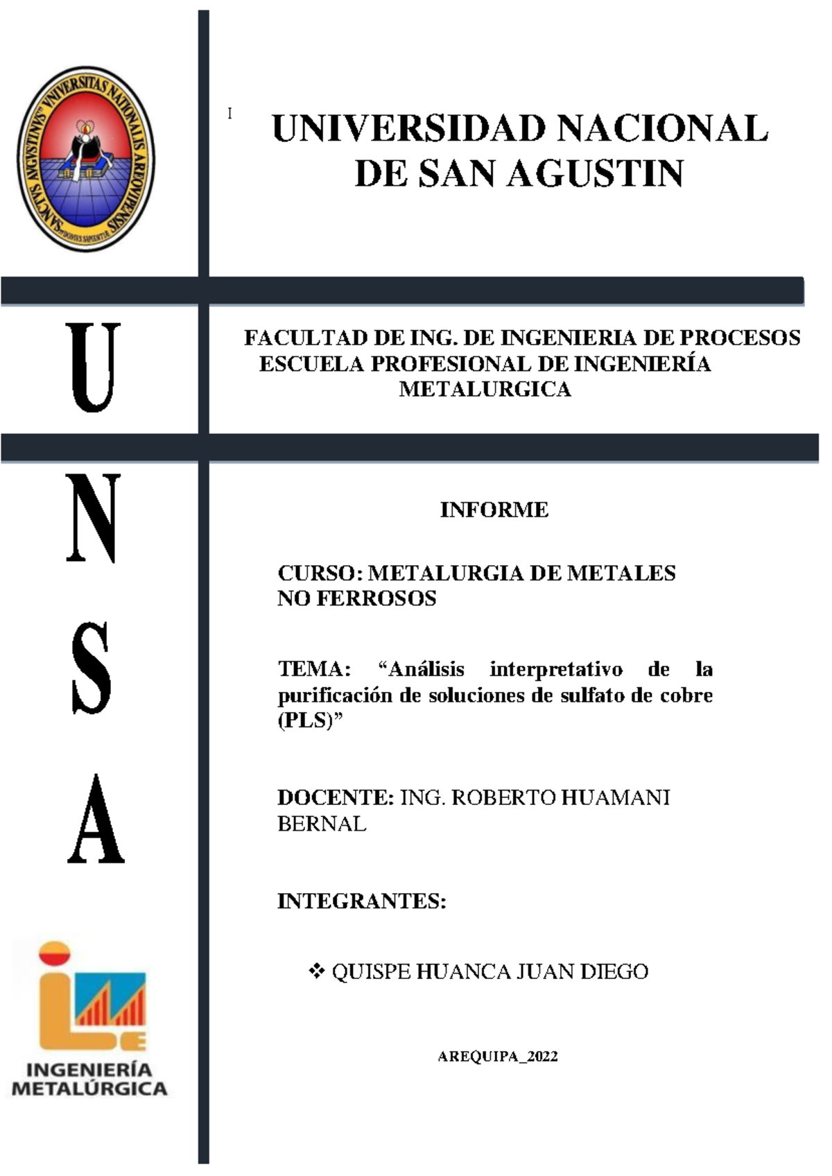 Análisis Interpretativo de la Purificación de Soluciones de Sulfato de ...